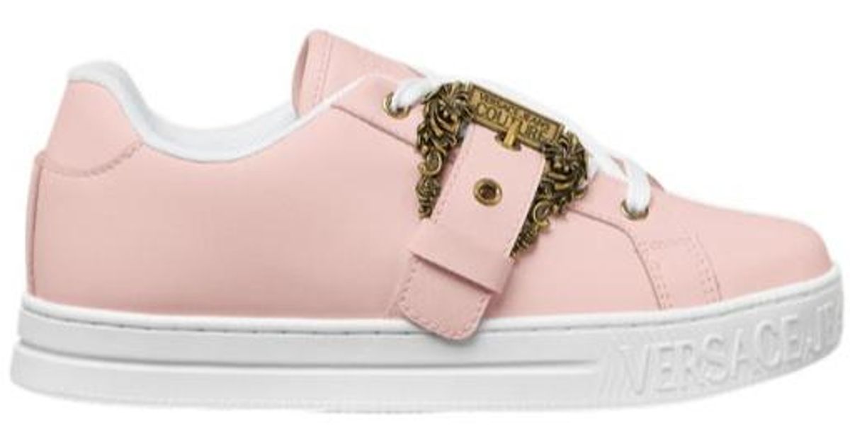 Versace Baroque Buckle Court 88 Low-Top Sneakers in Pink | Lyst