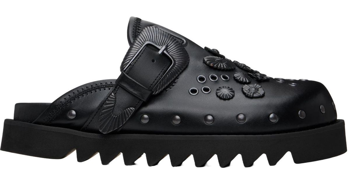 Toga Virilis Round Toe Flat Mules in Black for Men | Lyst