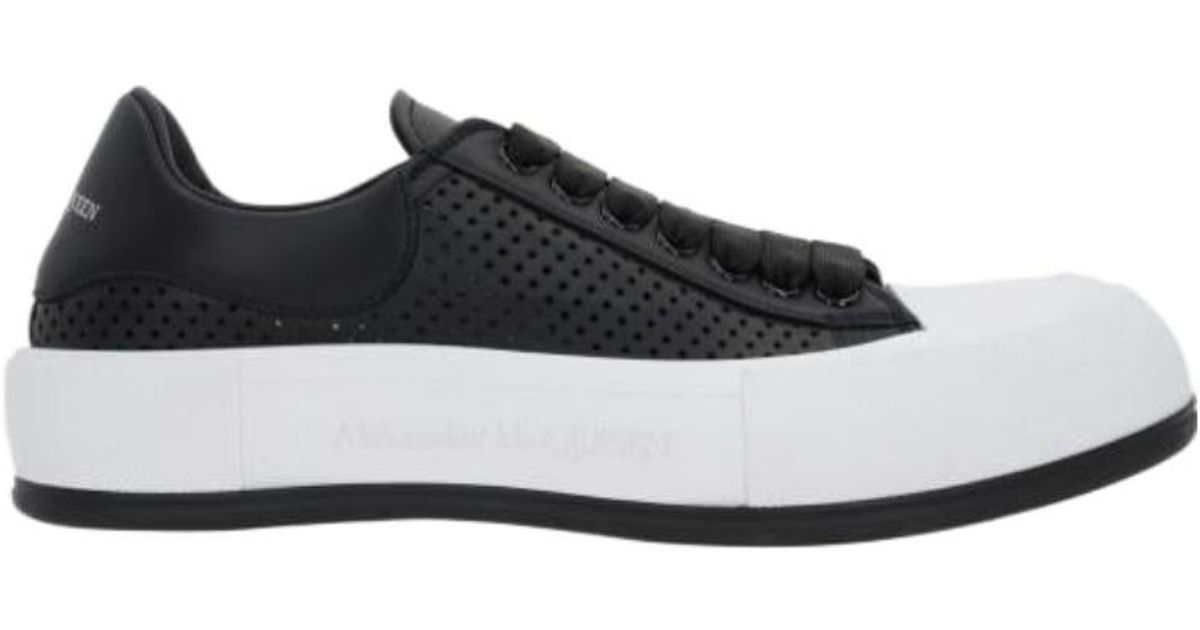 McQueen Perforated Deck Plimsoles in White for Men | Lyst