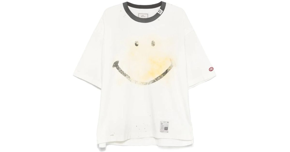 Maison Mihara Yasuhiro Crewneck Distressed T-Shirt in White for Men | Lyst
