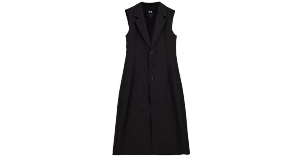 Y-3 Button Vest in Black | Lyst