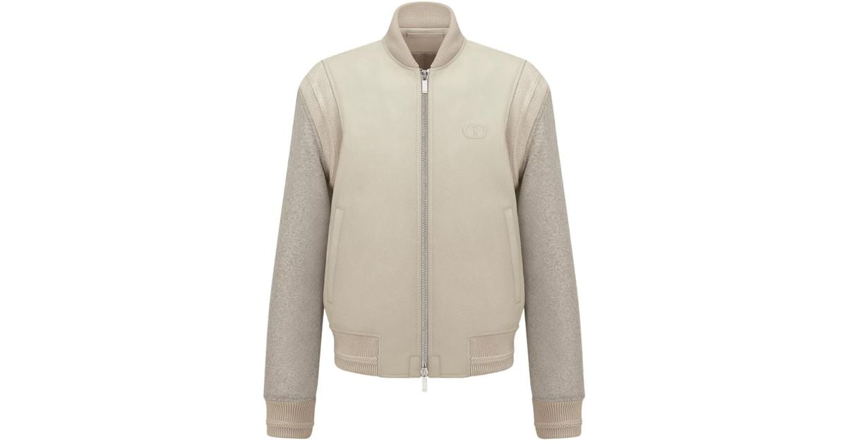 Dior Cd Icon Varsity Jacket in White for Men | Lyst