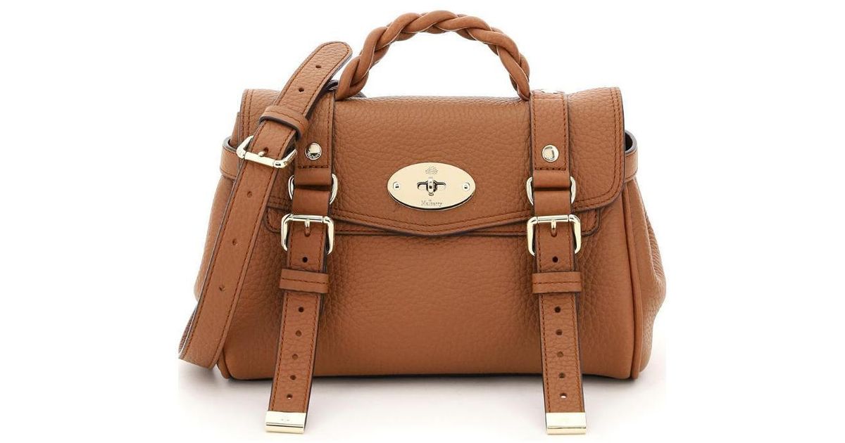 Mulberry Mini Alexa Satchel in Brown | Lyst
