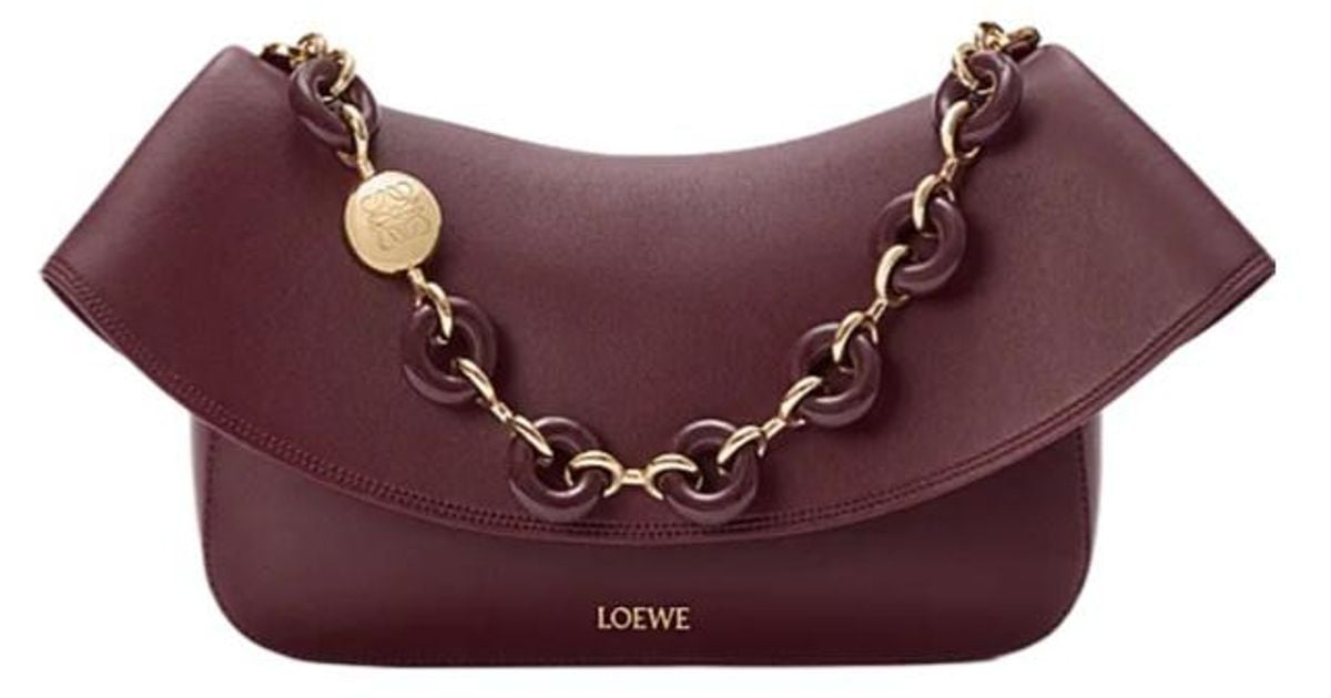 Loewe Medium Leather Ola Shoulder Bag in Purple | Lyst
