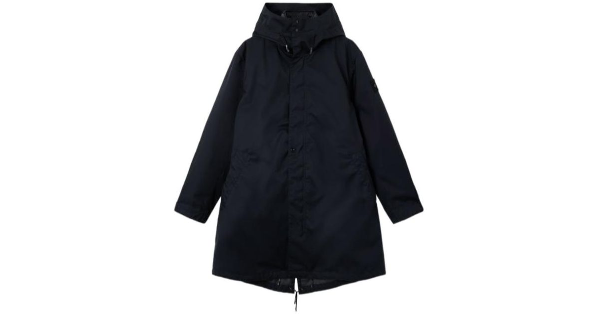 Stone Island Fishtail Hooded Parka in Blue for Men | Lyst