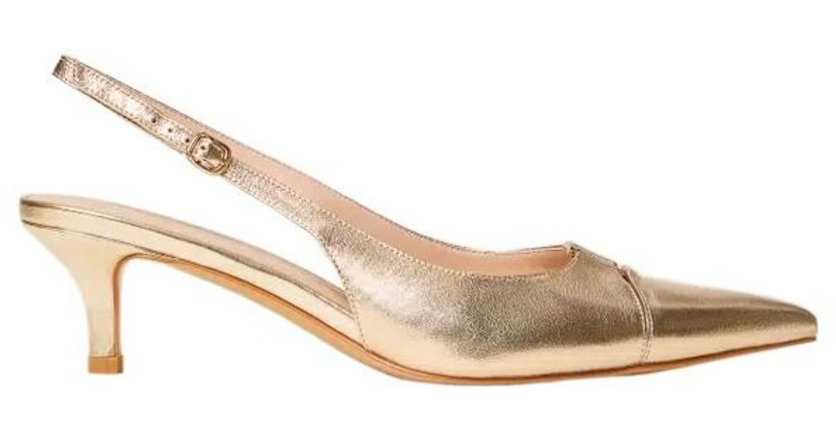 Twinset Pointed Toe Slingback Pumps in Natural | Lyst