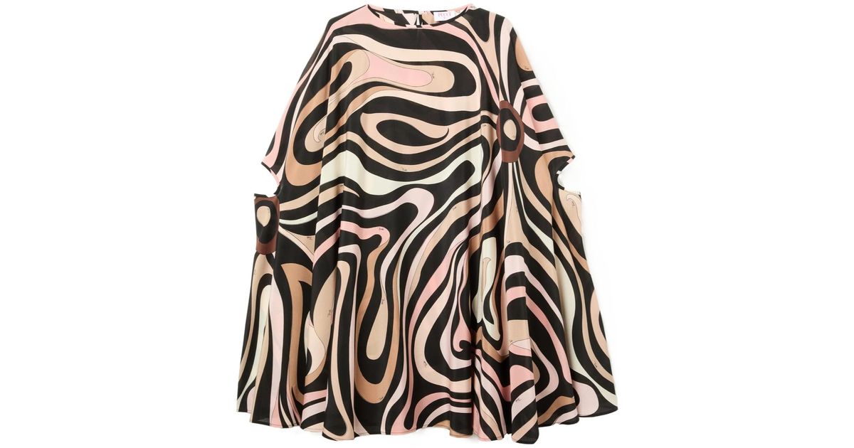 Emilio Pucci Pucci Abstract Pattern Dress in Black | Lyst