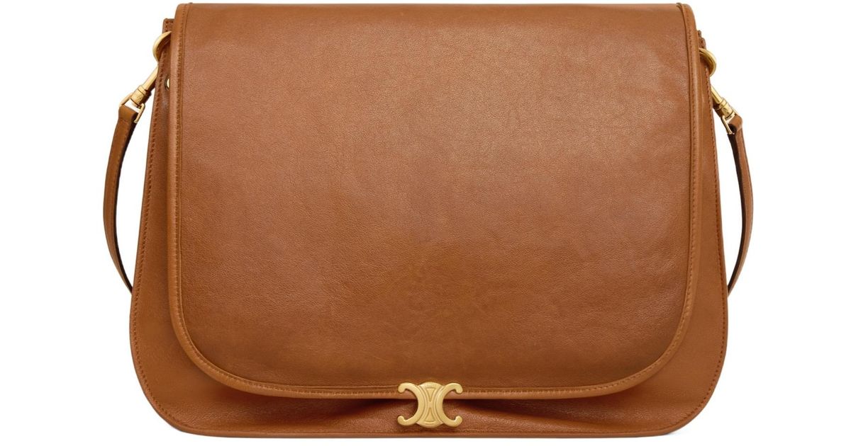 Celine Soft Triomphe Besace in Brown | Lyst