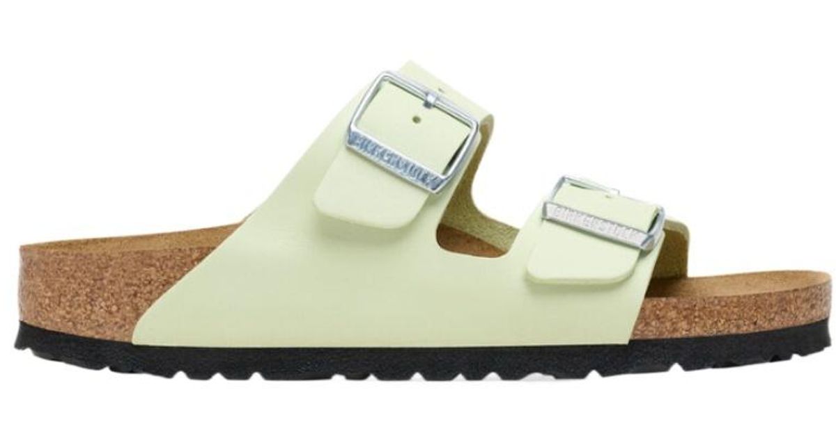 Birkenstock Arizona Suede Slides in Green | Lyst