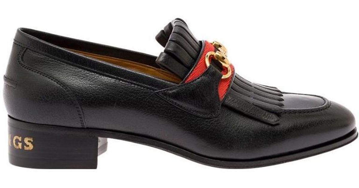Gucci Horse Bit-Detail Leather Loafers in Black | Lyst