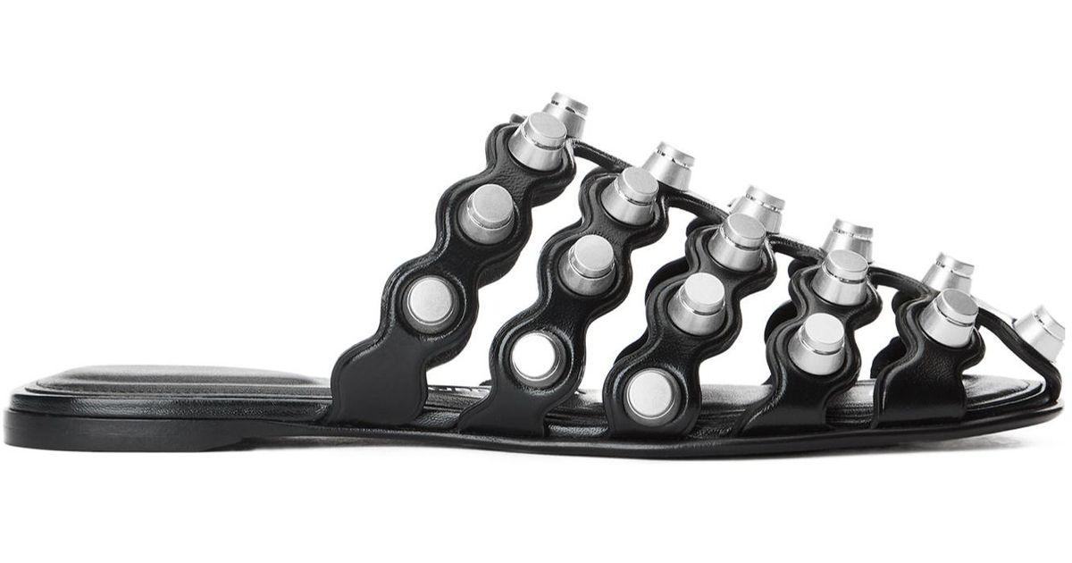 Alexander Wang Rexa Cage Slide Flats in Black | Lyst