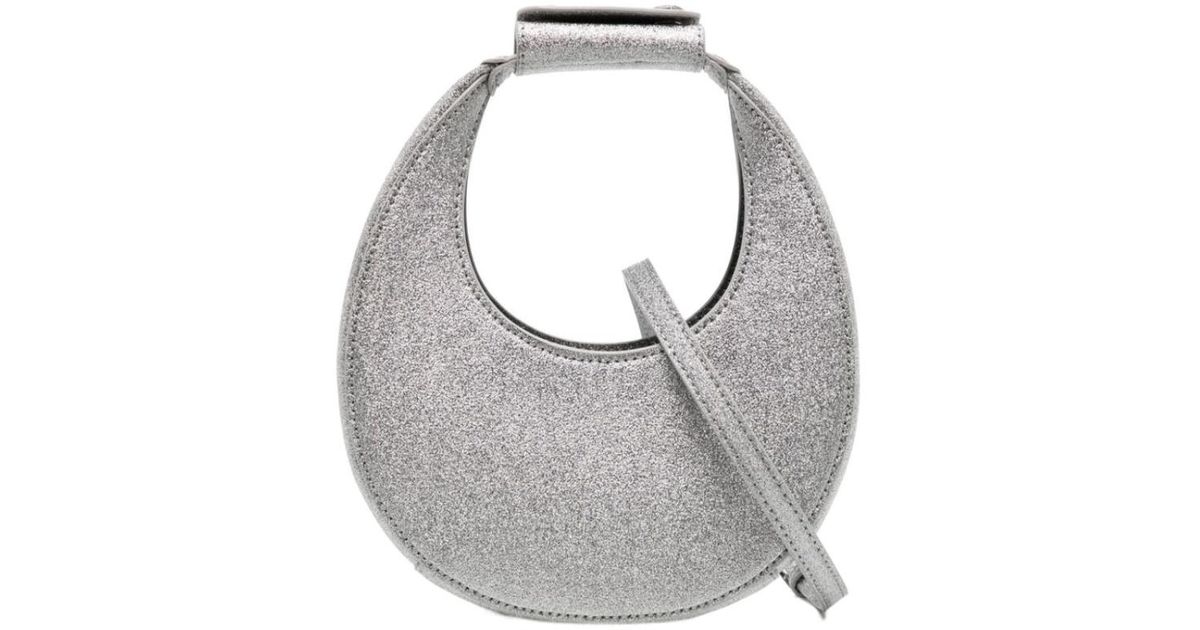 STAUD Good Night Moon Metallic Effect Crossbody Bag in Gray | Lyst