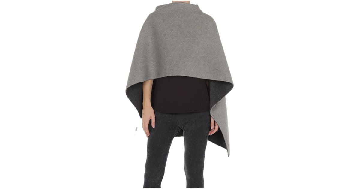 Alberta Ferretti Asymmetrical Cape in Grey | Lyst UK
