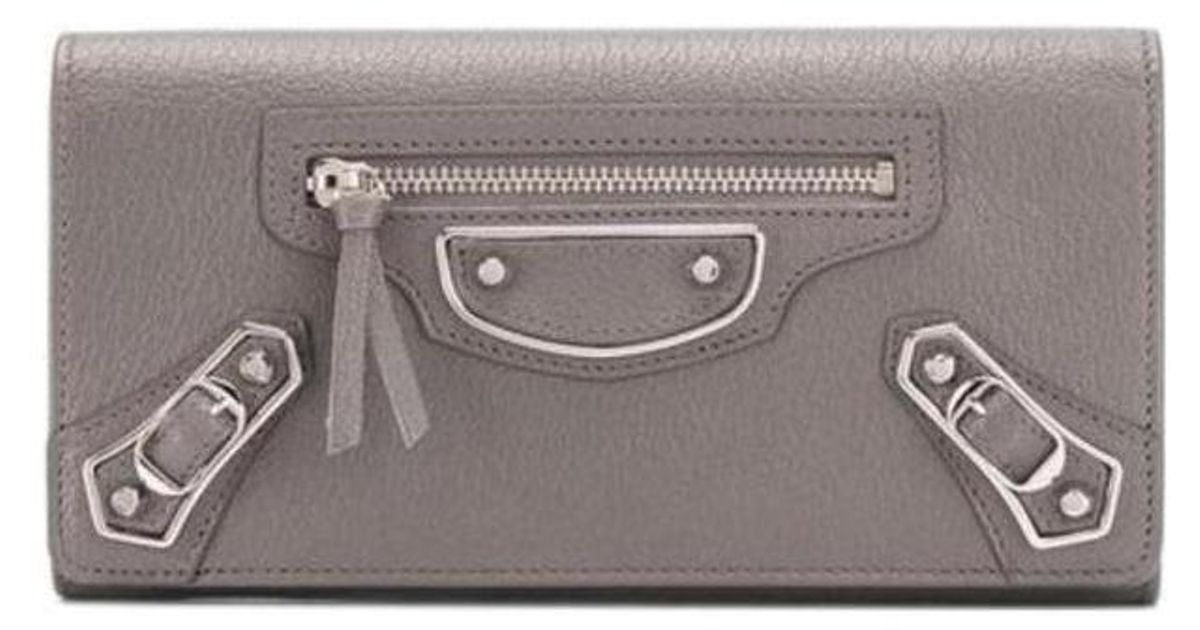 Balenciaga Double-Folded Long Wallet in Gray | Lyst