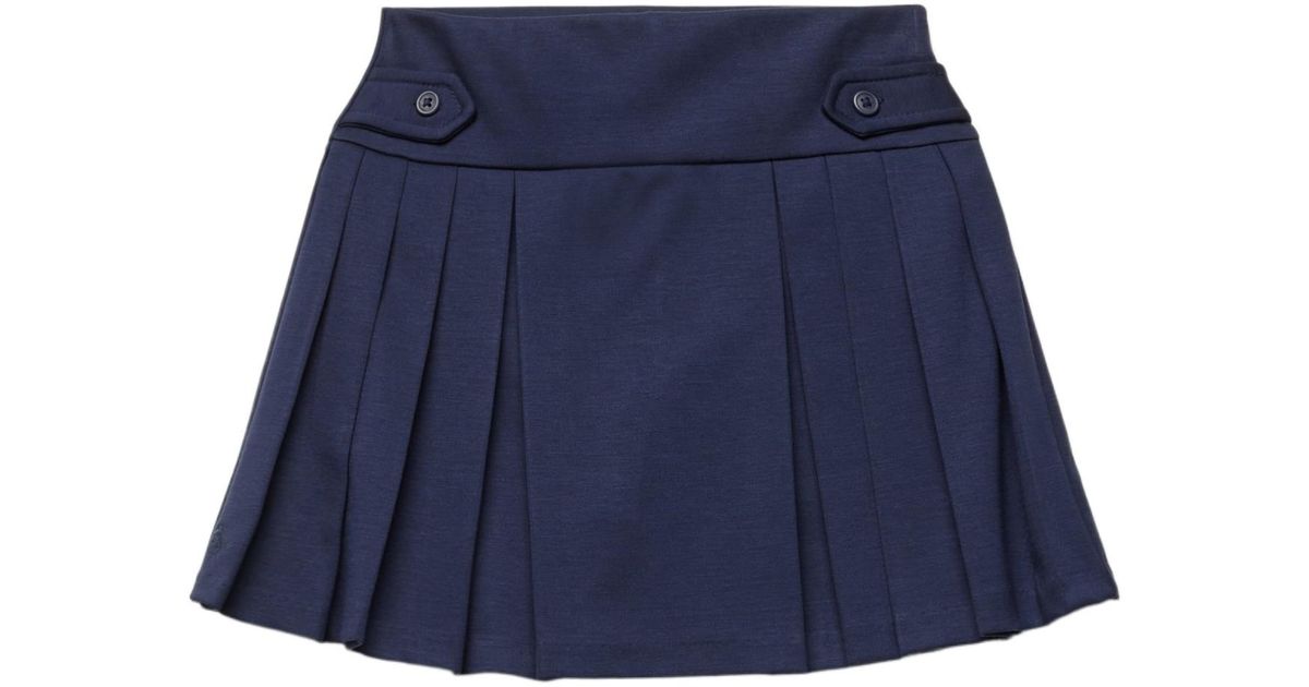 Polo Ralph Lauren Pleated Mini Skirt in Blue | Lyst