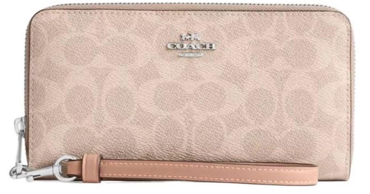 COACH Long Zip Around Wallet in Pink | Lyst UK