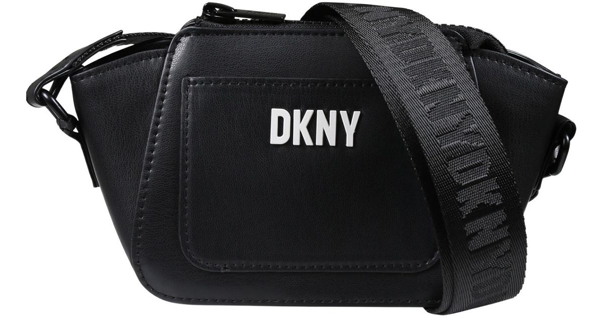 DKNY Logo Strap Satchel in Black | Lyst