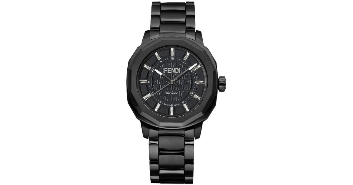 Fendi Geometric Automatic Watch in Black for Men | Lyst