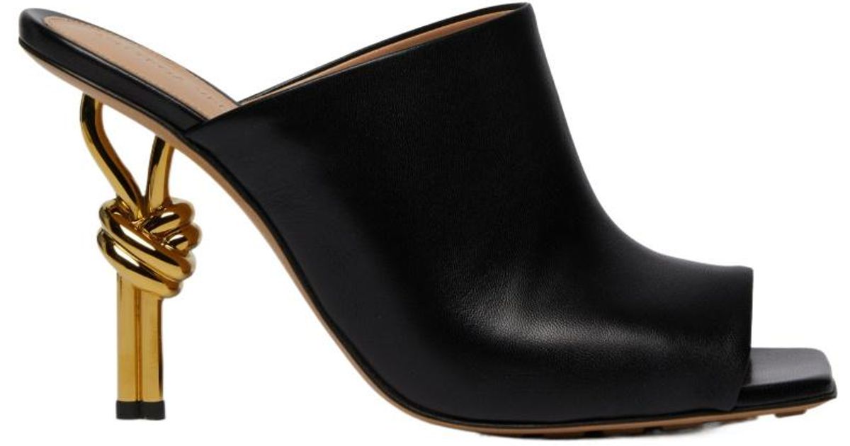 Bottega Veneta Logo Exposed High-Heeled Sandals in Black | Lyst