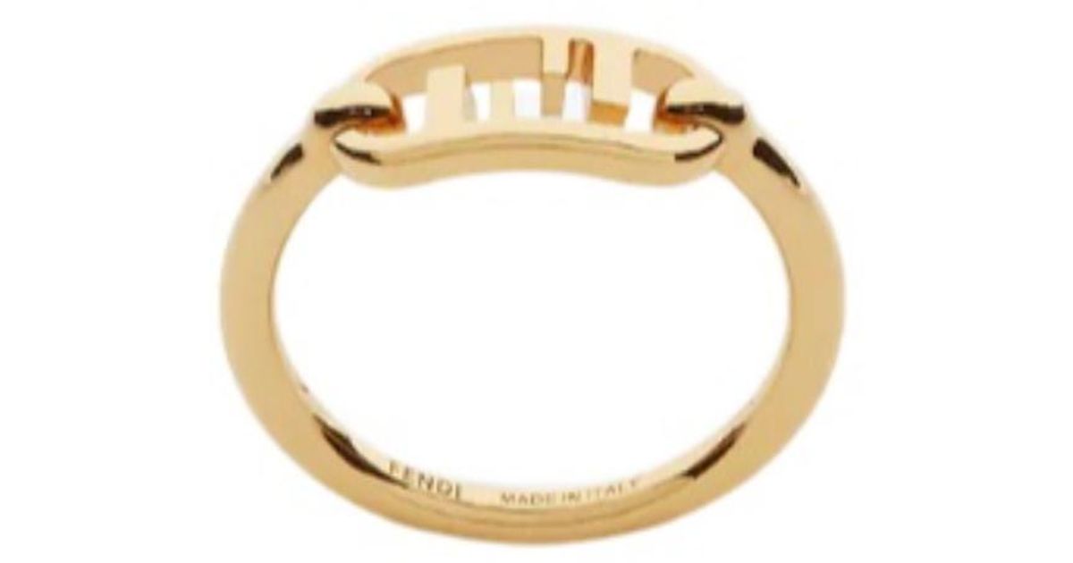 Fendi Ff Logo Ring in Metallic | Lyst