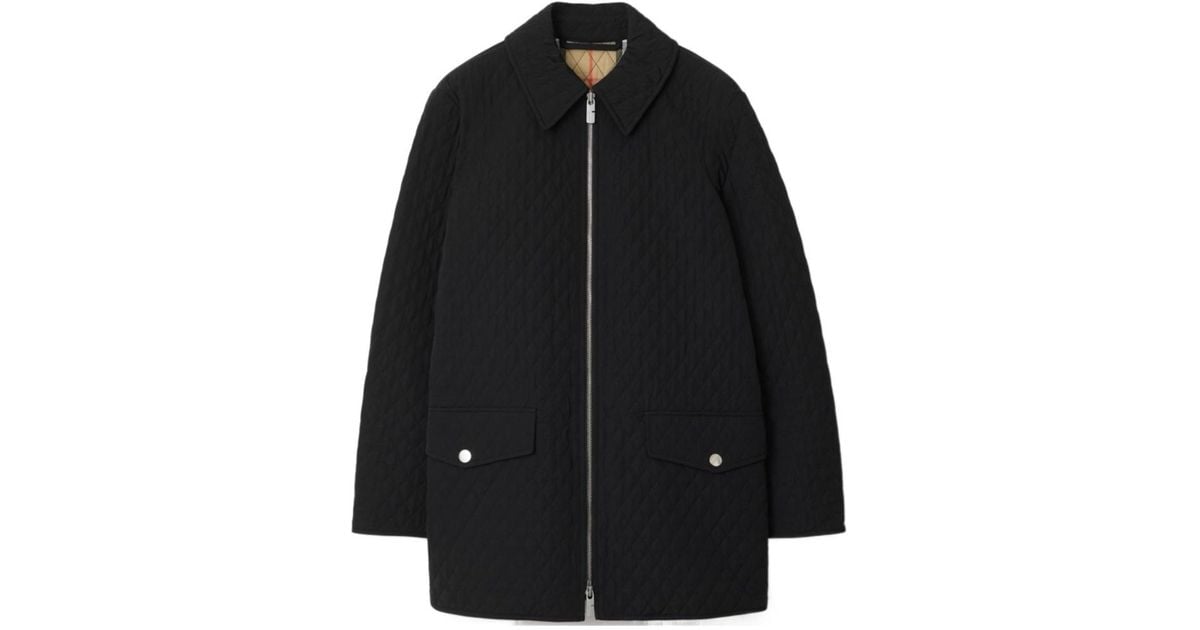 Burberry Diamond Pattern Jacket in Black | Lyst