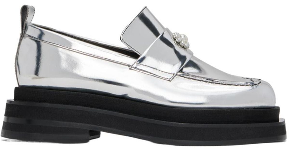 Simone Rocha Artificial Pearl Detail Loafers in White | Lyst