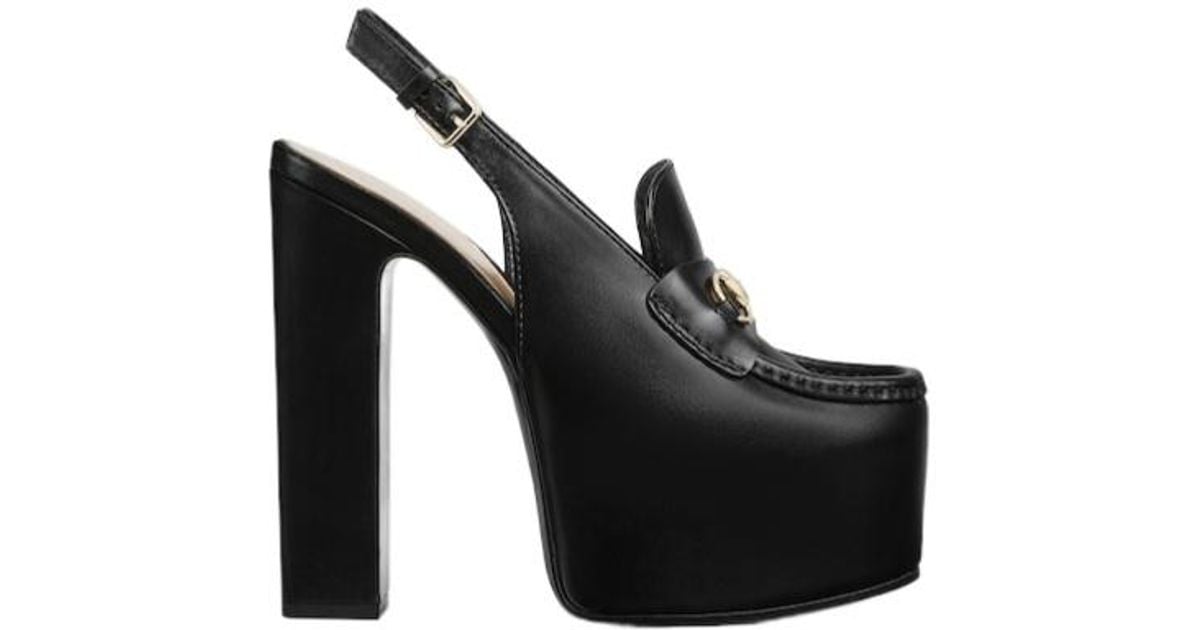 Gucci High-Heeled Sandals With Thick Soles And Straps in Black | Lyst