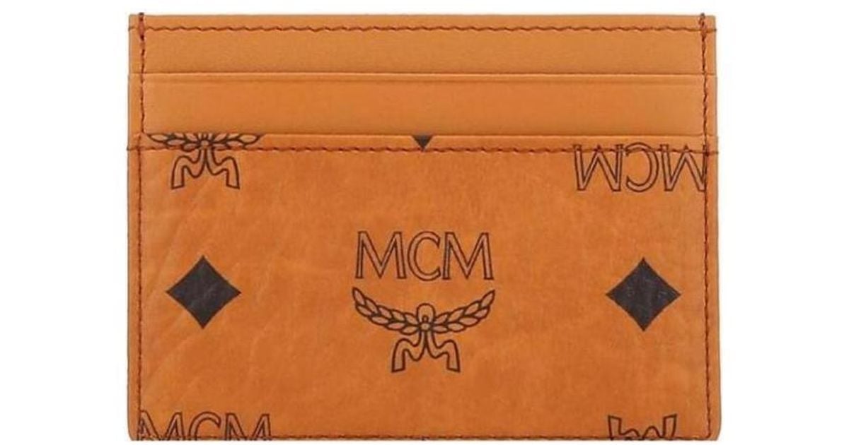 MCM Logo Stamp Card Package in Orange | Lyst