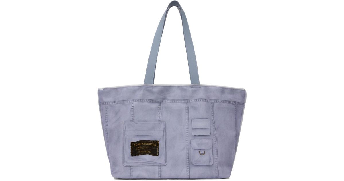 Acne Studios Logo-Decorated Handbag in Blue | Lyst