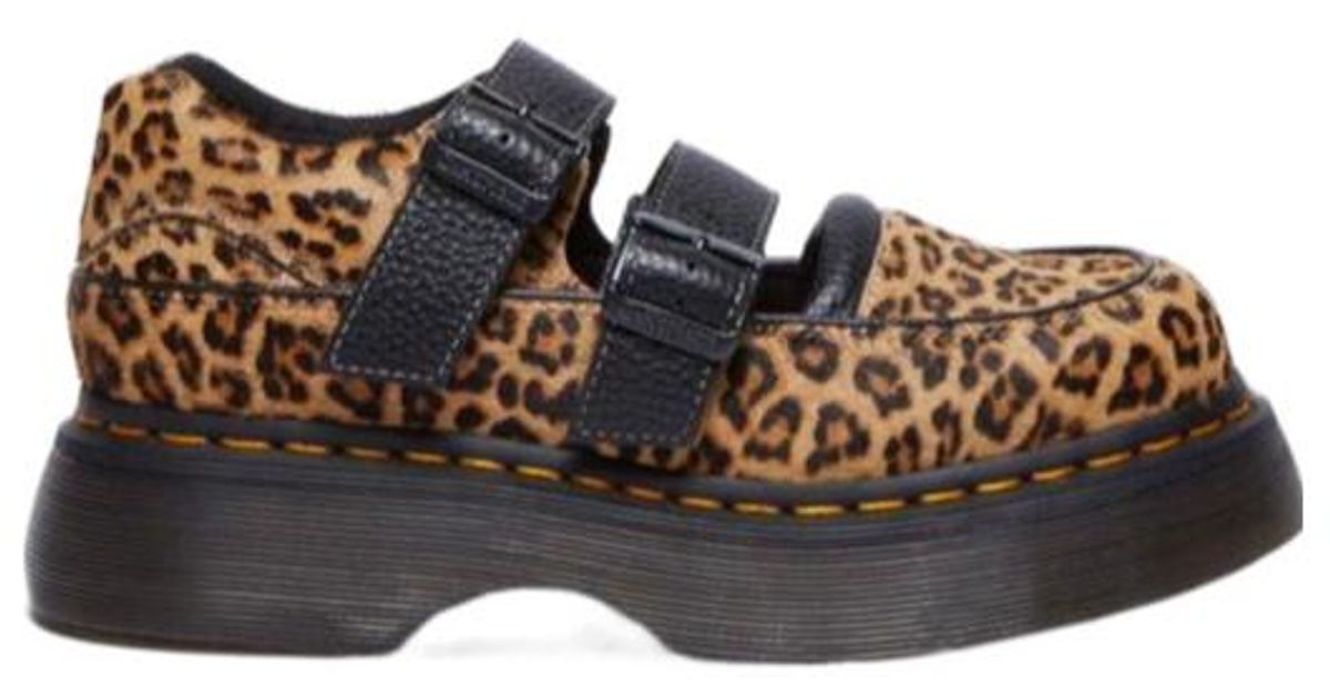 Dr. Martens Buzz Leopard Mary Jane Flats in Brown | Lyst
