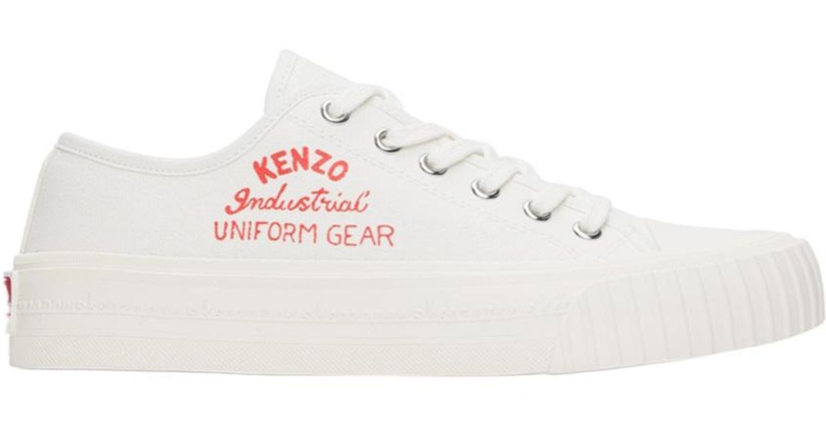 KENZO Low Upper Board Shoes With Logo Pattern in White for Men | Lyst