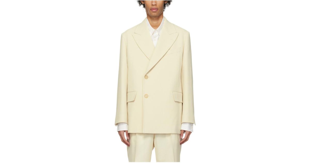 AURALEE Split Detail Suit Jacket in Natural for Men | Lyst