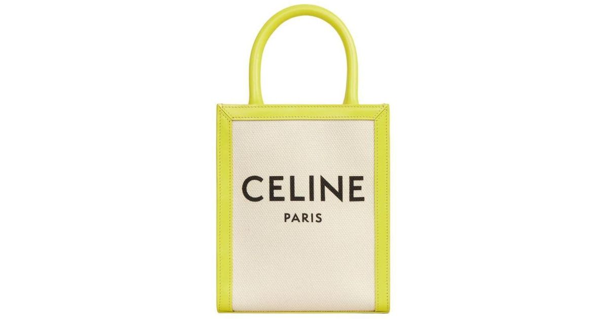 Celine Mini Vertical Cabas Tote in Yellow | Lyst