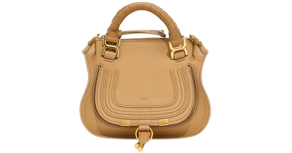 Chloé Embossed-Logo Cross Body Bag in Natural | Lyst