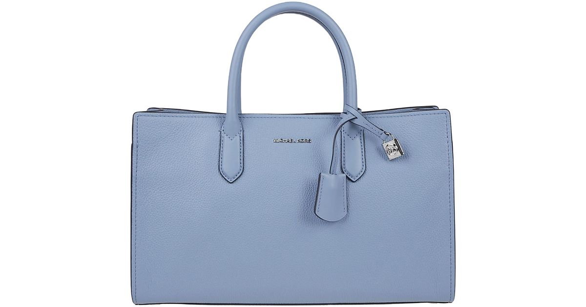 Michael Kors Scarlett Medium Leather Satchel in Blue | Lyst