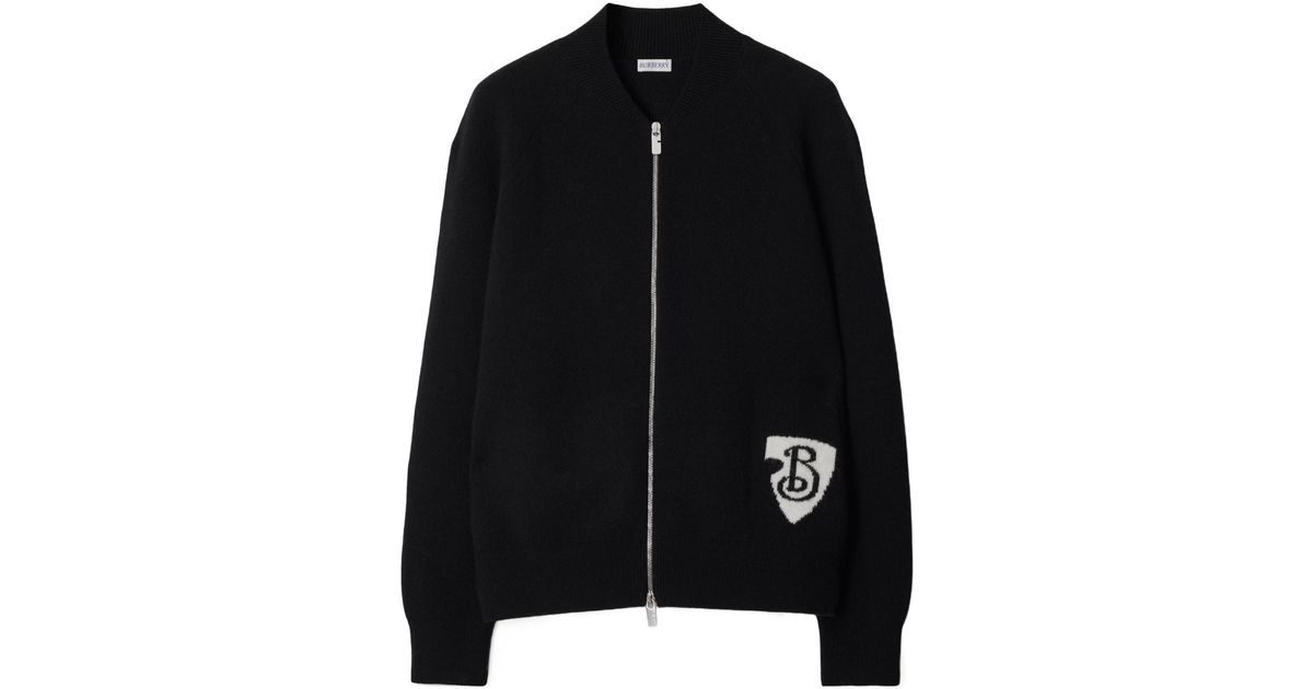 Burberry B Shield Bomber Jacket in Black for Men | Lyst