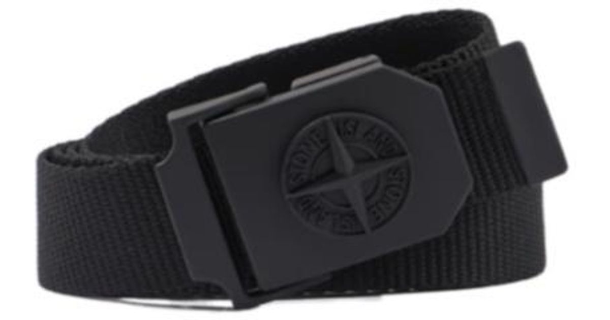 Stone Island Compass-Badge Sliding Fastened Belt in Black for Men | Lyst