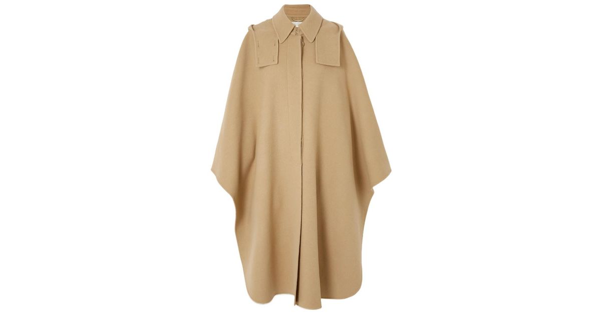 Chloé Wool-Blend Felted Cape in Natural | Lyst