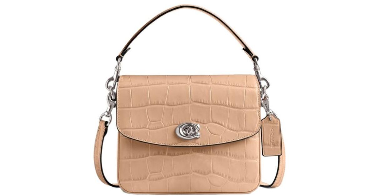 COACH Cassie 19 Logo Shoulder Bag in Natural | Lyst
