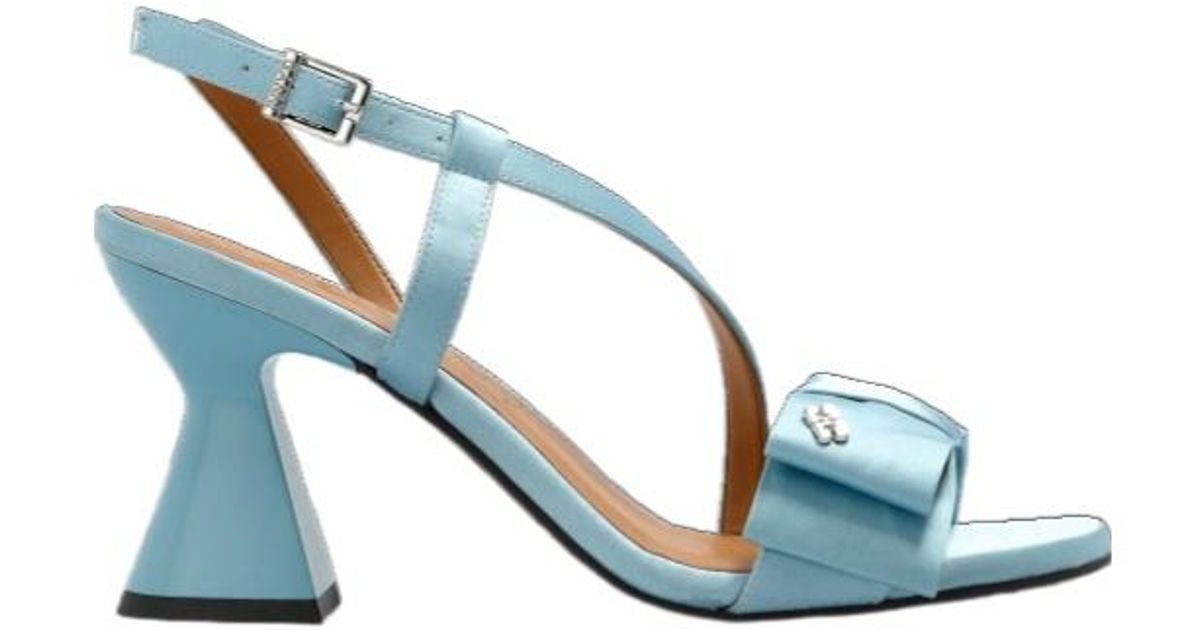 Ganni Open-Toed High-Heeled Sandals in Blue | Lyst