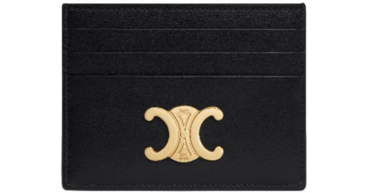 Celine Card Holder Triomphe in Black | Lyst