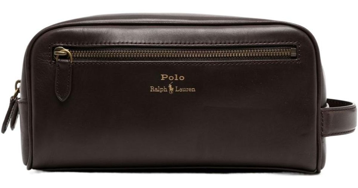 Polo Ralph Lauren Logo-Lettering Medium Wash Bag in Black for Men | Lyst