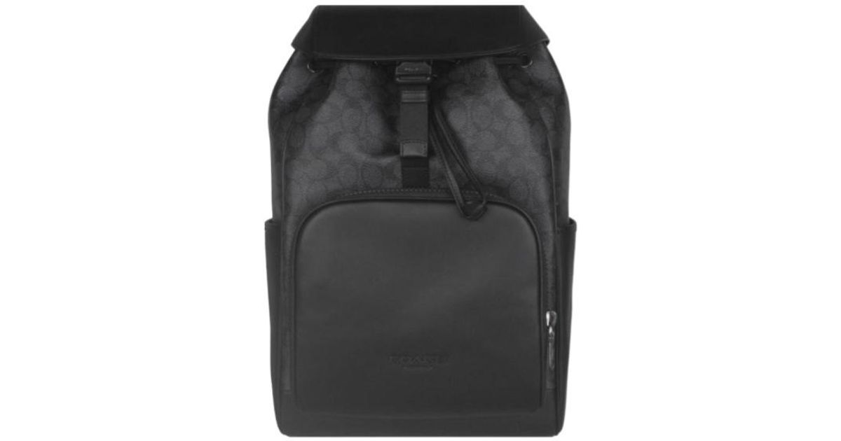 COACH Signature Canvas Racer Backpack in Black for Men | Lyst