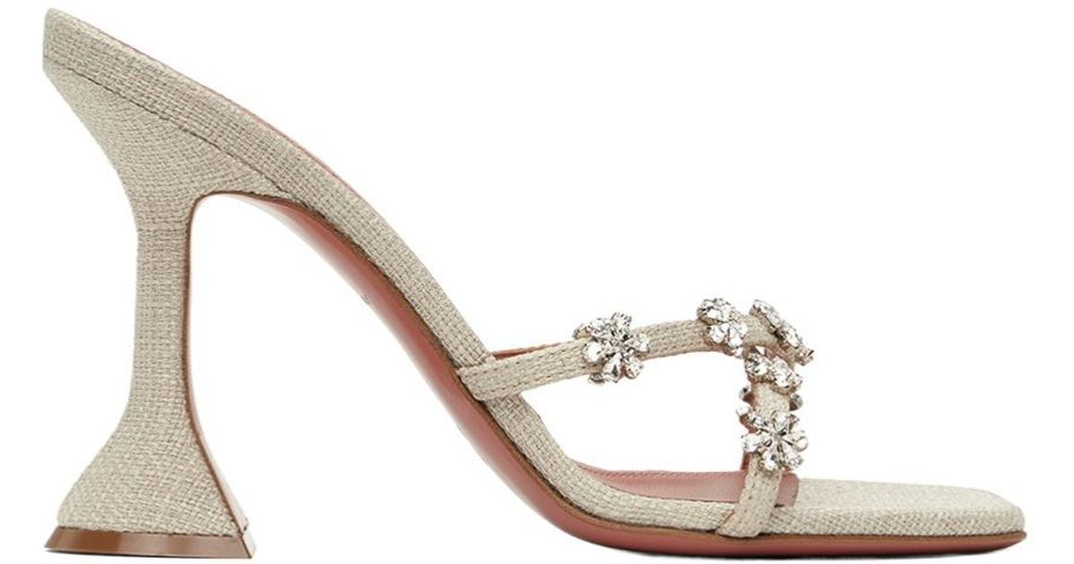 AMINA MUADDI Lily Slipper'S Crystal-Trimmed High-Heeled Sandals in ...
