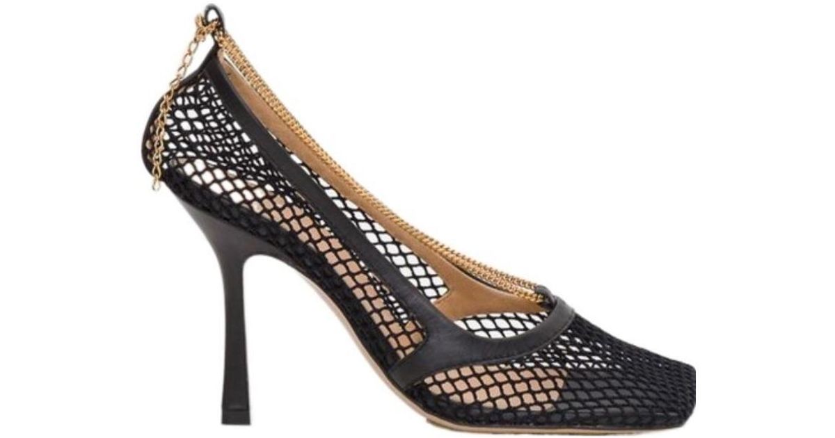 Bottega Veneta Fishing Net High Heels in Black | Lyst