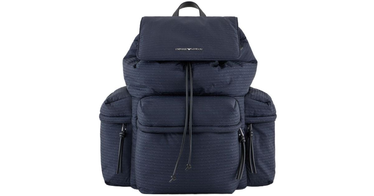 Emporio Armani Flip Backpack in Blue for Men | Lyst