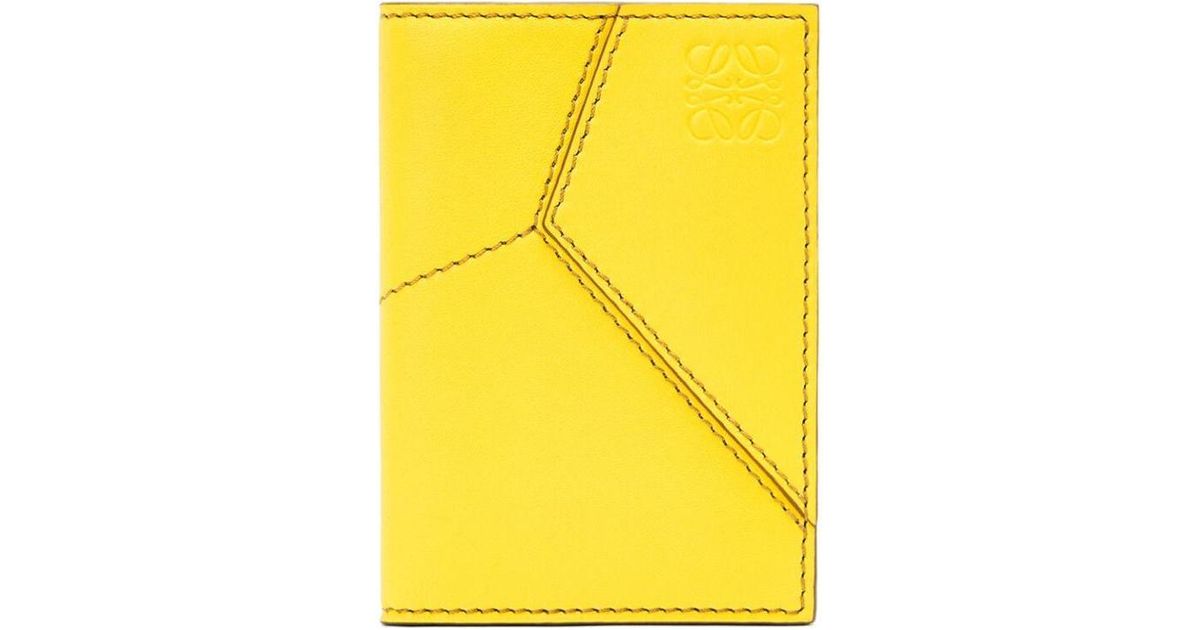 Loewe Puzzle Stitches Bifold Cardholder in Yellow for Men | Lyst