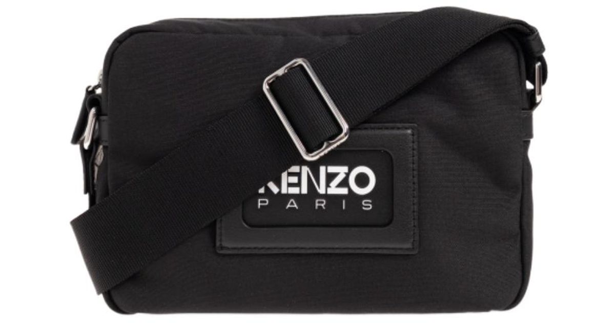 KENZO Logo-Embossed Messenger Bag in Black for Men | Lyst