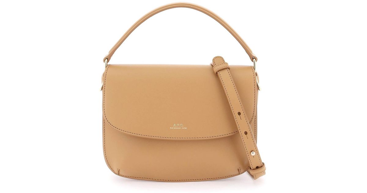 A.P.C. Small Sarah Leather Tote Bag in Natural | Lyst