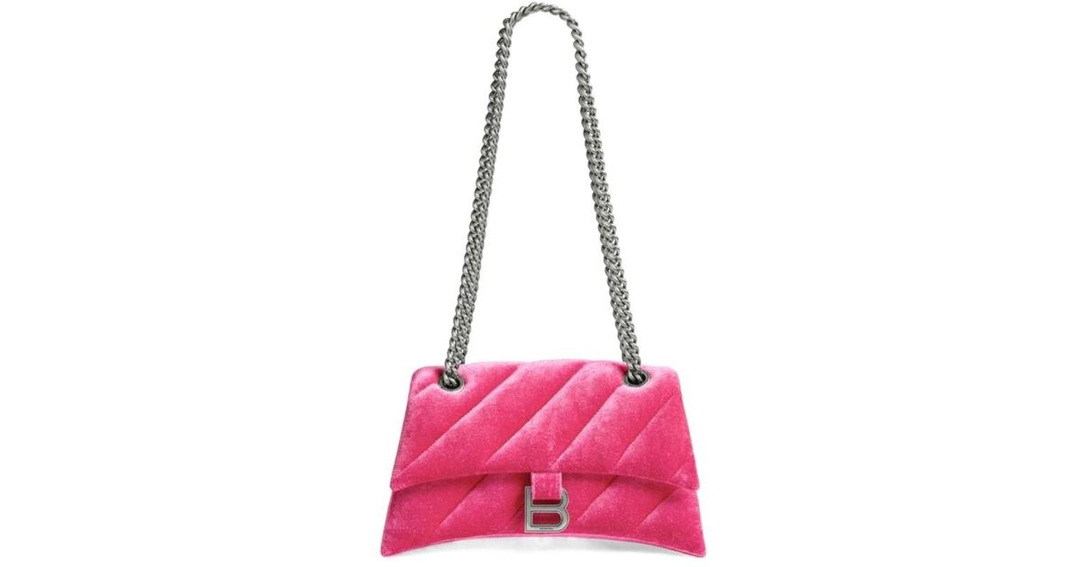 Balenciaga Small Crush Chain-Strap Shoulder Bag in Pink | Lyst
